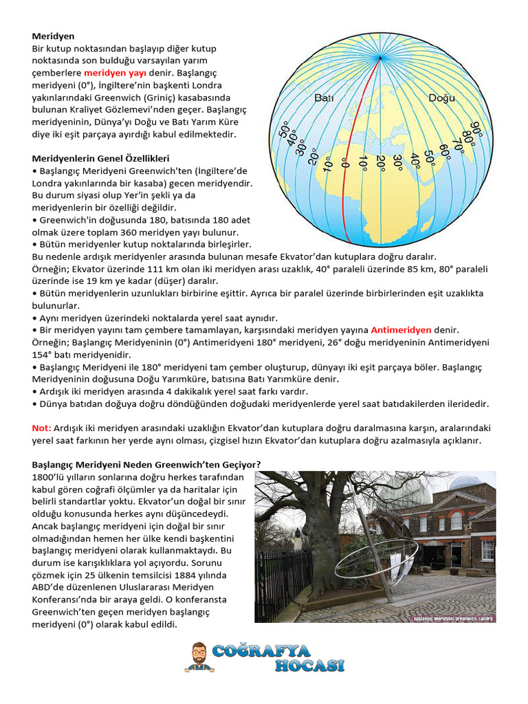 Meridyenler Ve Özellikleri | PDF