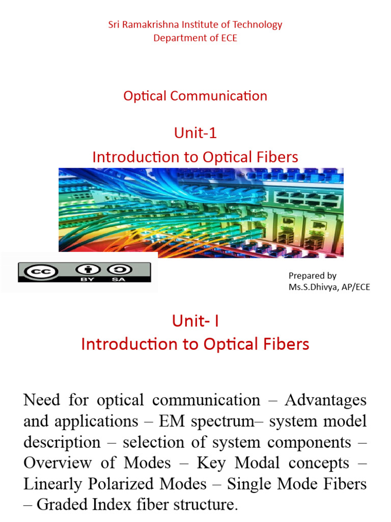 Oc Unit 1 | PDF | Optical Fiber | Waves