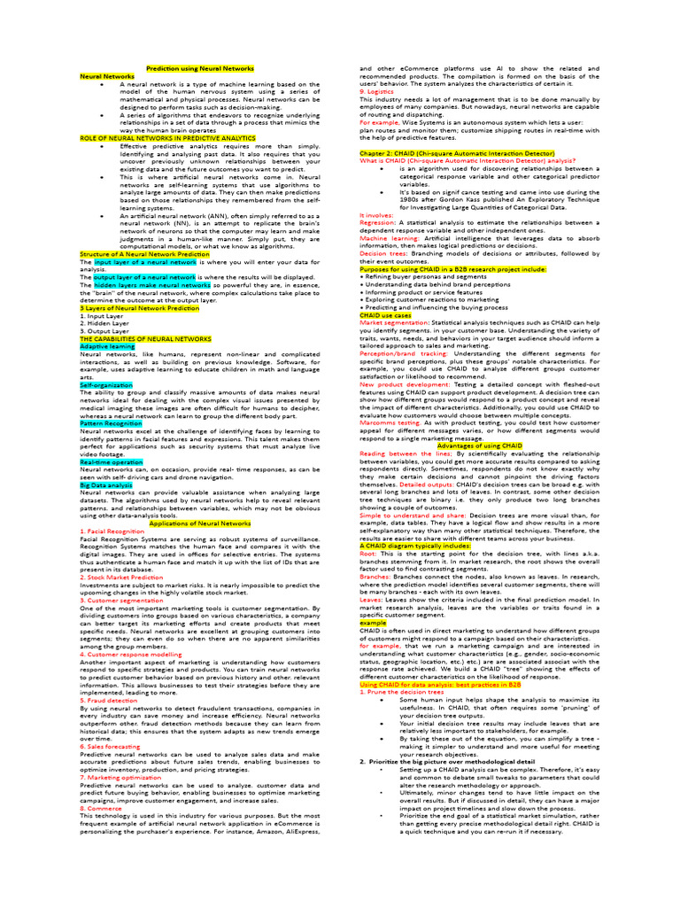 Neural Networks & CHAID Explained | PDF | Artificial Neural Network | Analytics
