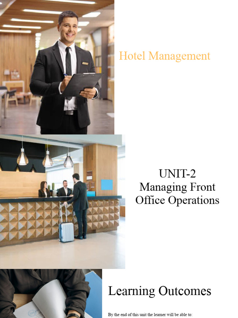 Unit 2 Hotel Management (Managing Front Office Operations) | PDF ...