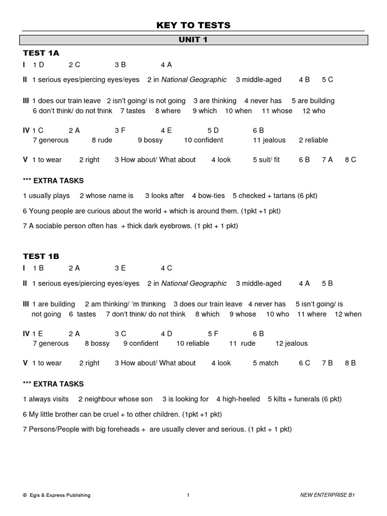 English Test Answer Key | PDF | Cooking, Food & Wine