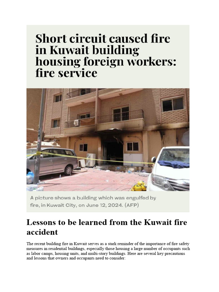 Lessons To Be Learned From The Kuwait Fire Accident | Download Free PDF ...