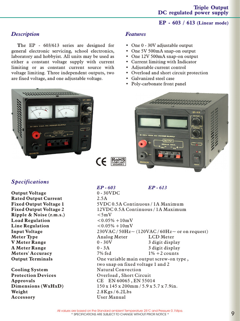 Ep-603 613 | PDF | Power Supply | Power (Physics)