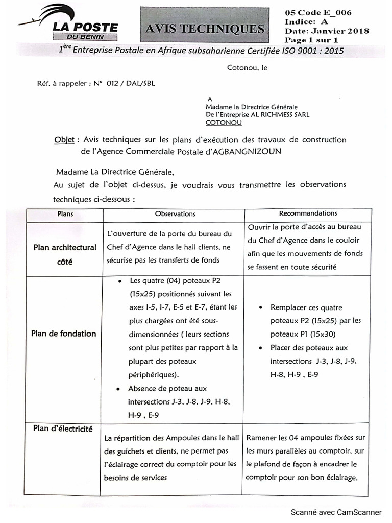 Avis techniques | PDF