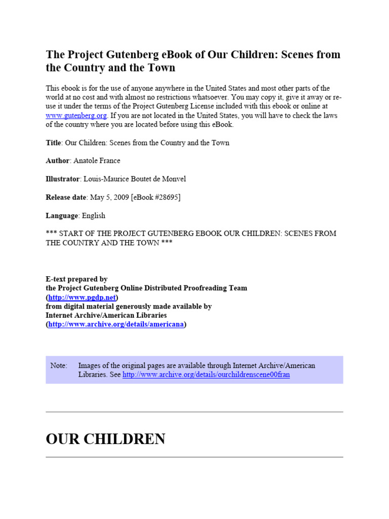 Our Children Scenes From The Country and The Town | PDF | Project ...