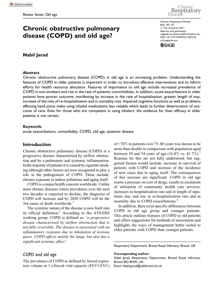 Jarad 2011 Chronic Obstructive Pulmonary Disease %28copd%29 and Old Age ...