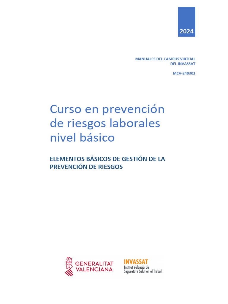 Bloque 4 - Curso en Prevención de Riesgos Laborales Nivel Básico - Elementos Básicos de Gestión ...