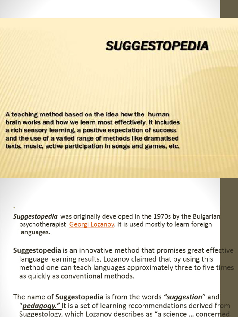 suggestopedia ppt | PDF