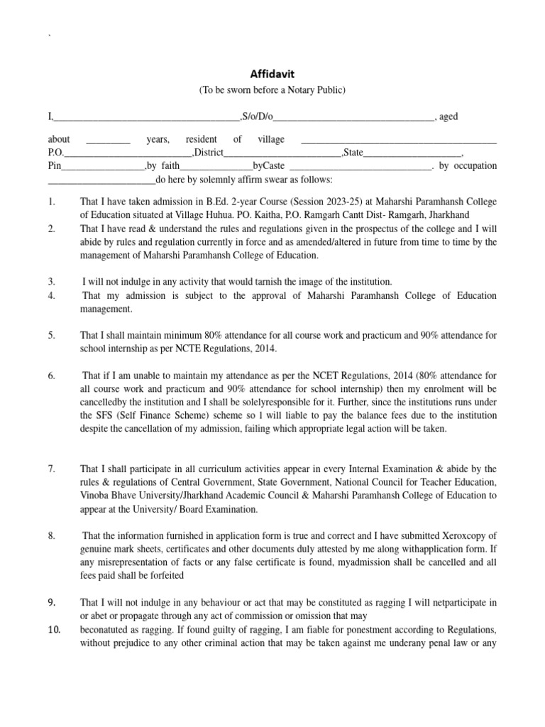 Affidavit | Download Free PDF | Cheque | Affidavit