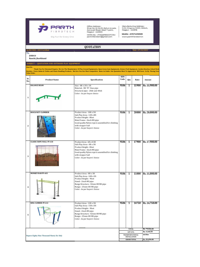 parth manjana ghat quotation | PDF | Pipe (Fluid Conveyance)