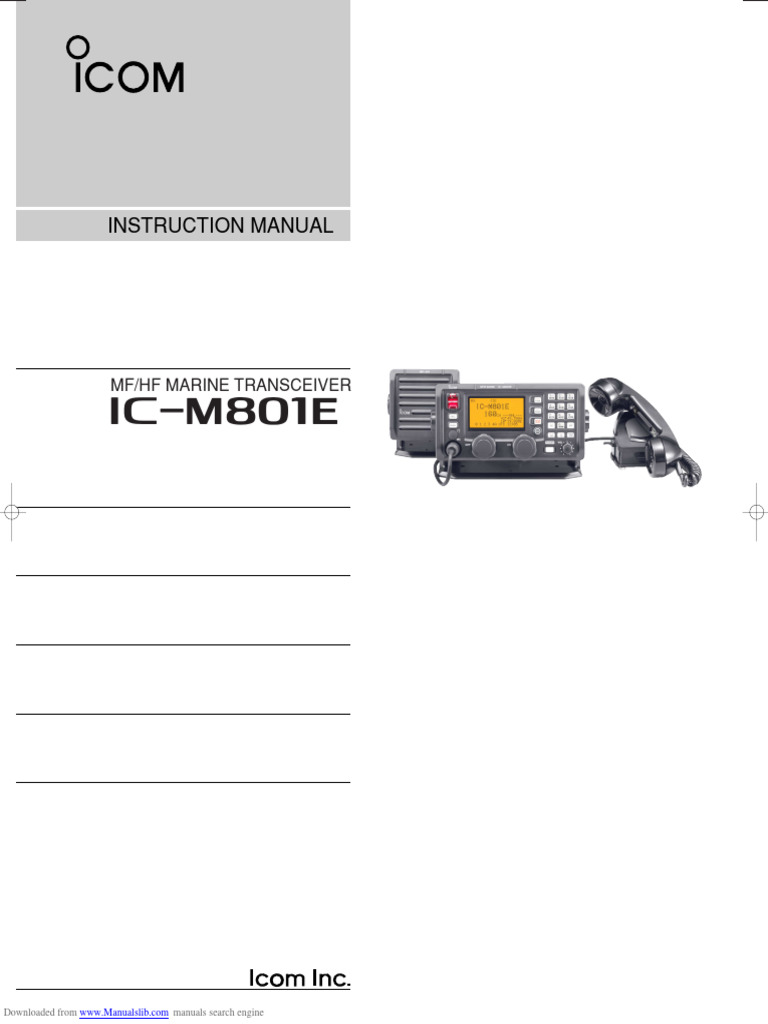 IC-M801E Istruction Manual | PDF | Duplex (Telecommunications ...