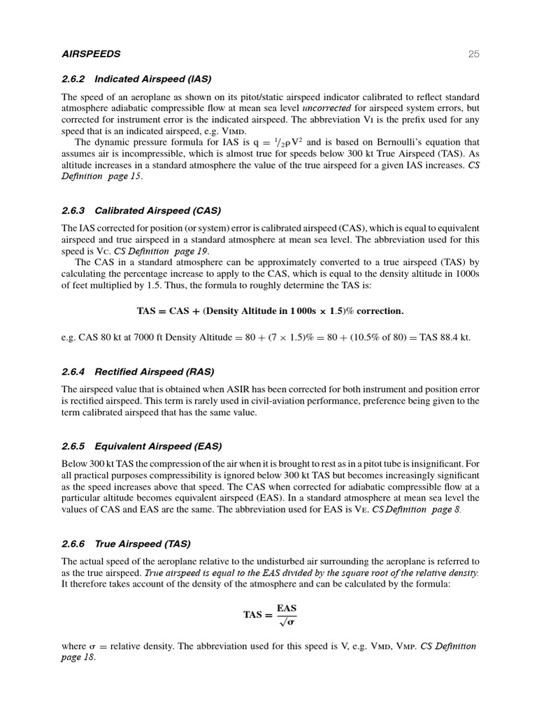AIRSPEEDS | PDF | Airspeed | Velocity