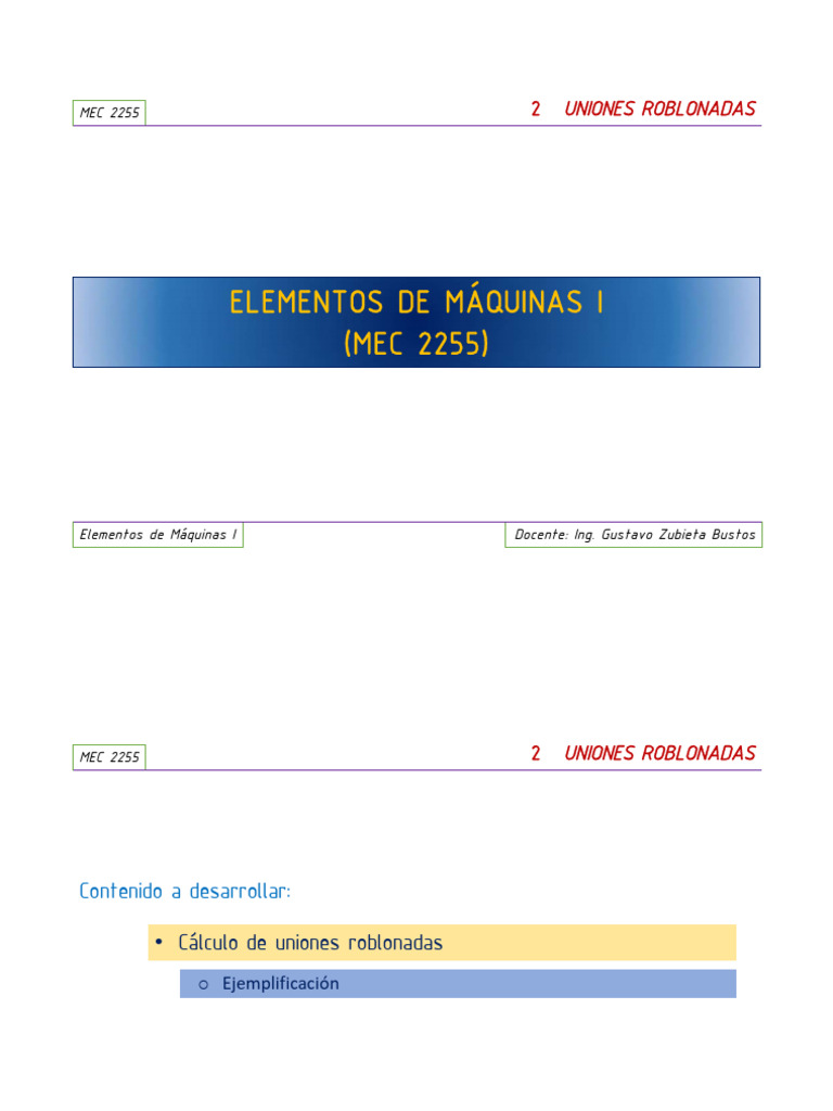 ELM U2-Sec 2.3 EJM-1 Enunciado | PDF | Remache | Ingeniero civil