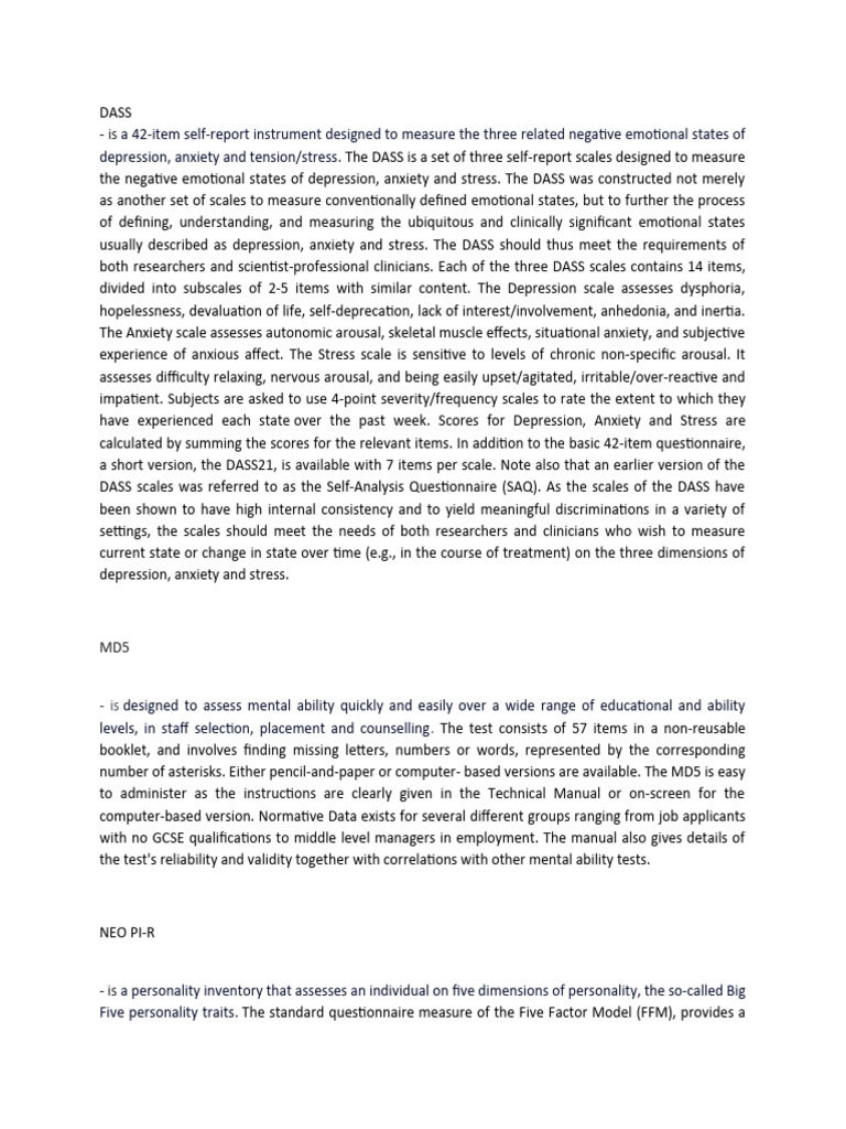 Dass | Download Free PDF | Psychology | Behavioural Sciences