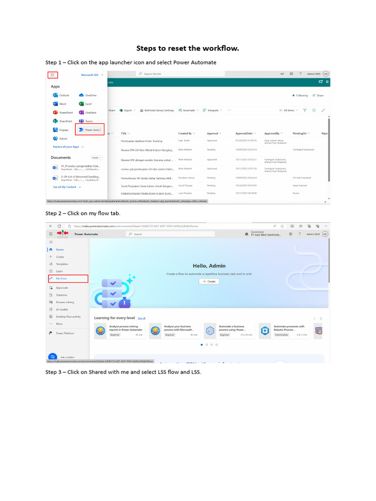 Reset Workflow in Power Automate | PDF | Computers