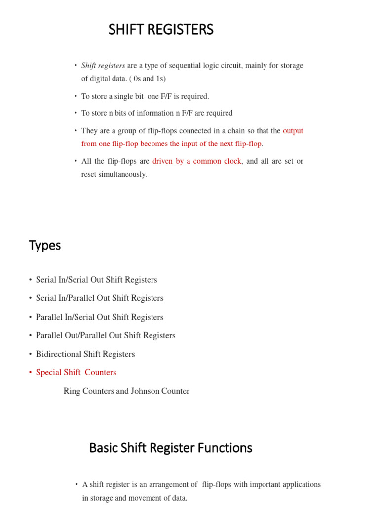 Shift Register | PDF | Input/Output | Computer Data