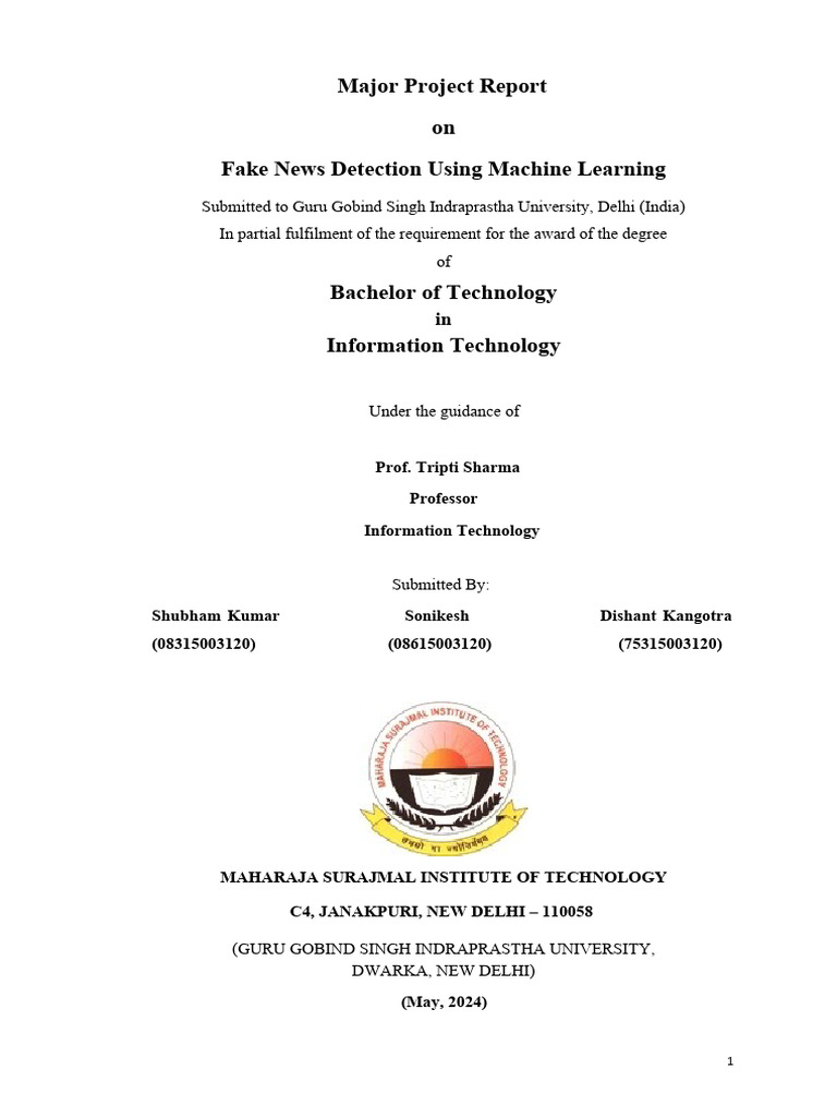 Fake News Detection | PDF | Support Vector Machine | Statistical Classification