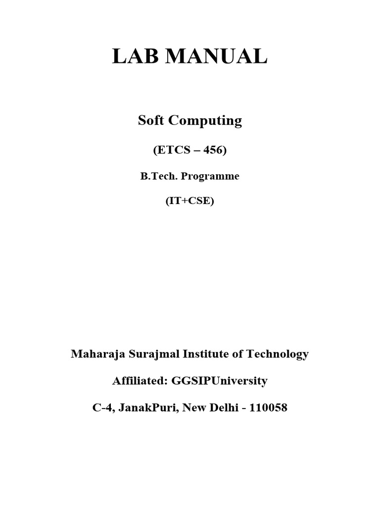 Soft Computing Labmanual Download Free Pdf Artificial Neural Network Fuzzy Logic