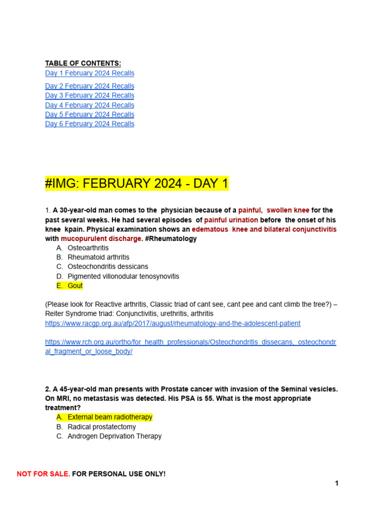 Feb 2024 Masterfile | PDF | Diseases And Disorders | Medical Specialties