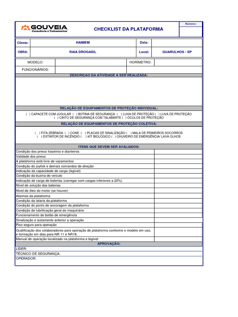 Checklist Da Plataforma | PDF