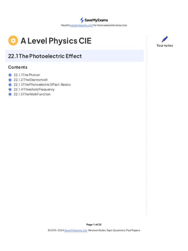22.1 The Photoelectric Effect | PDF | Photoelectric Effect | Electronvolt