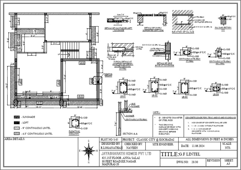 S-05 G.F-LINTEL | Download Free PDF | Structural Engineering | Building ...