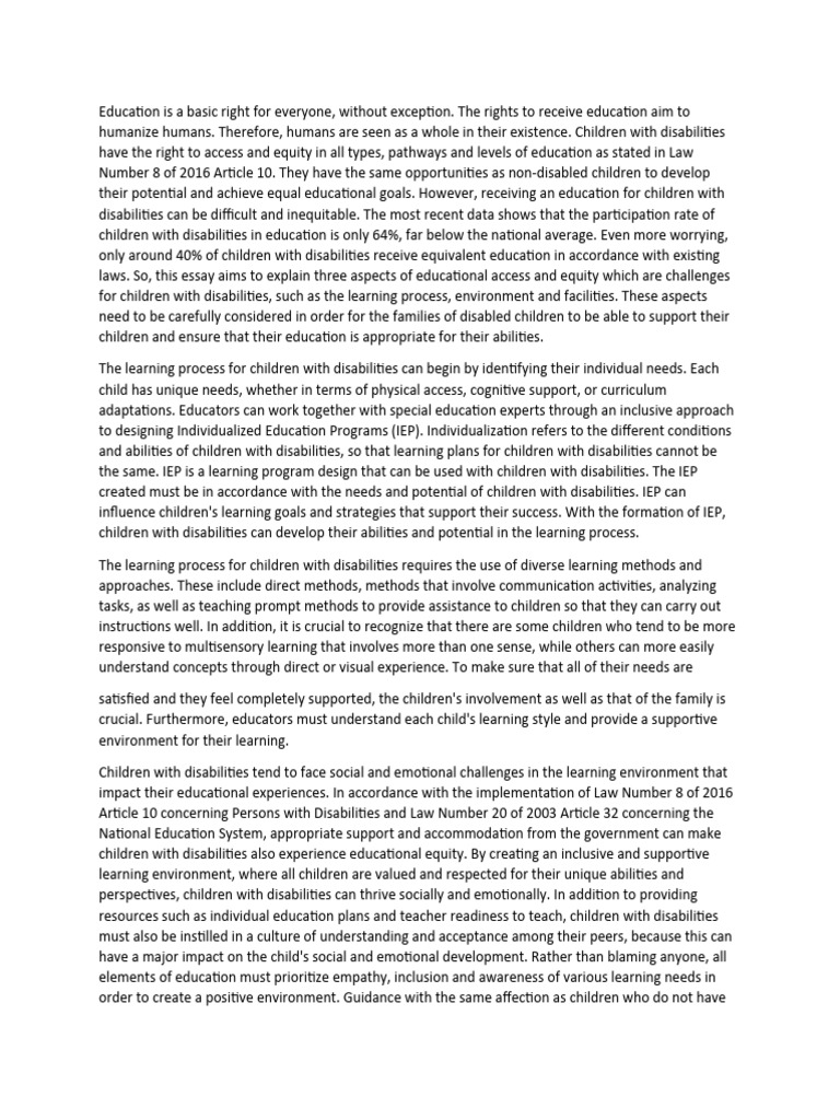 Inclusive Education for Disabled Kids | PDF | Disability | Individualized Education Program