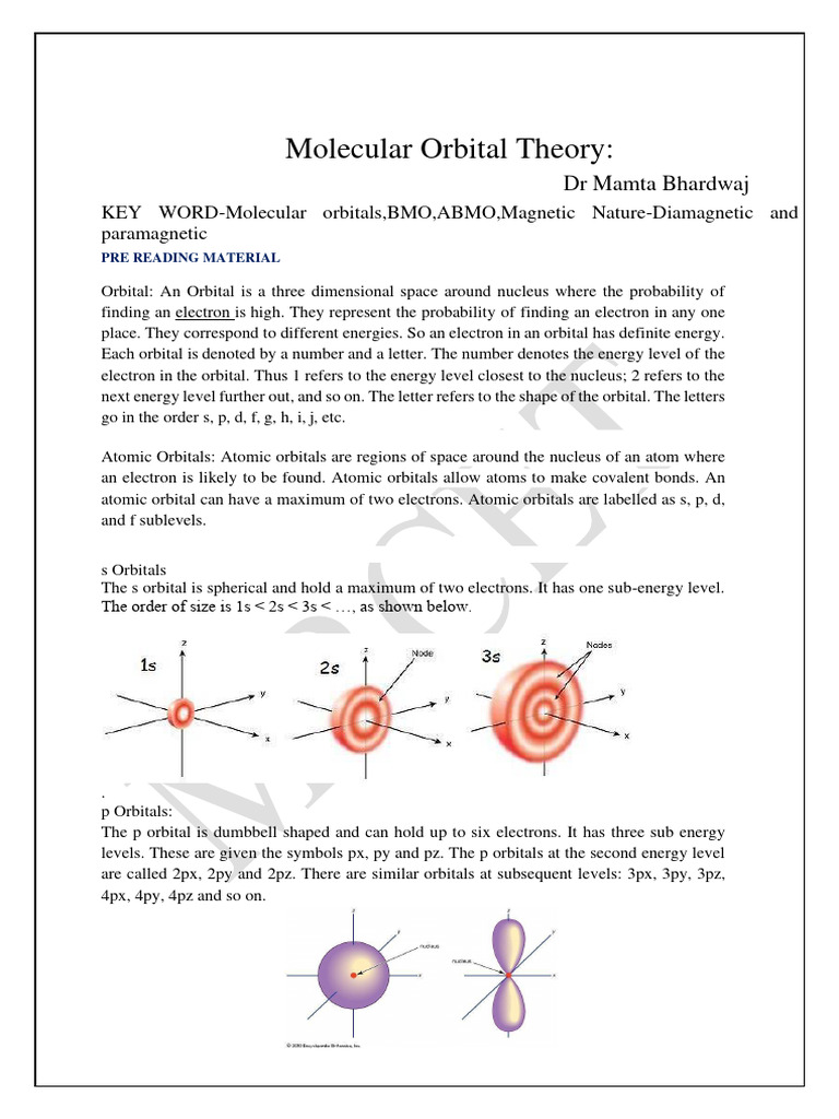 L1 Mot Unit 1 | PDF | Atomic Orbital | Energy Level