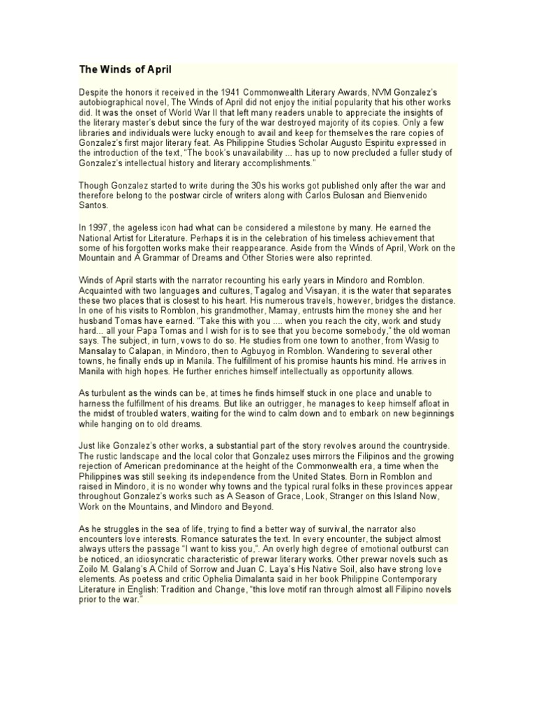 The Winds of April | PDF | Philippines