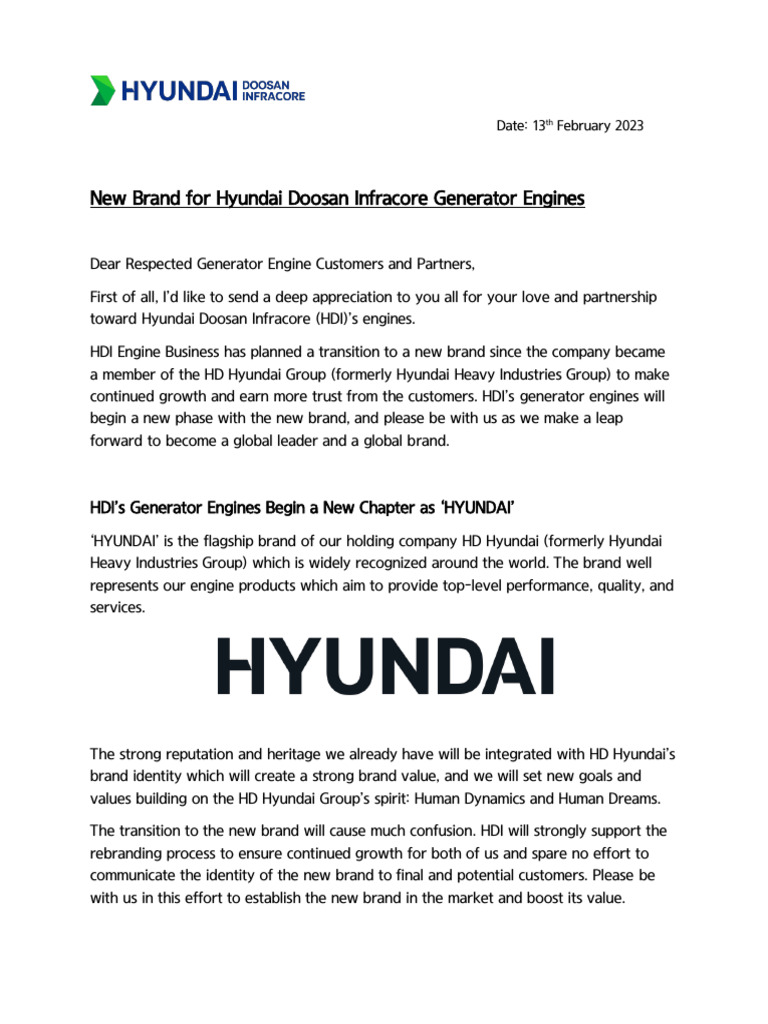 HDI Engine - Customer New Brand Notice - Generator-1 | PDF | Brand ...