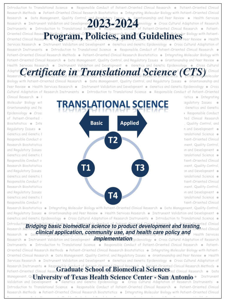 CTS Academic Handbook 2023 2024 | PDF | Biostatistics | Course Credit