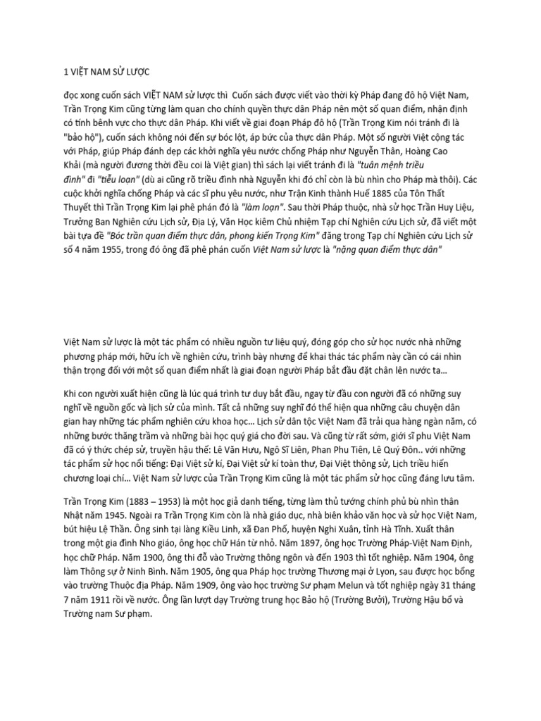 VIỆT NAM SỬ LƯỢC | PDF