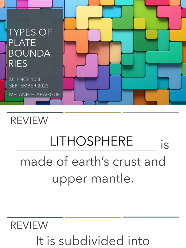 Types OF PLATE BOUNDARIES | PDF | Plate Tectonics | Rift