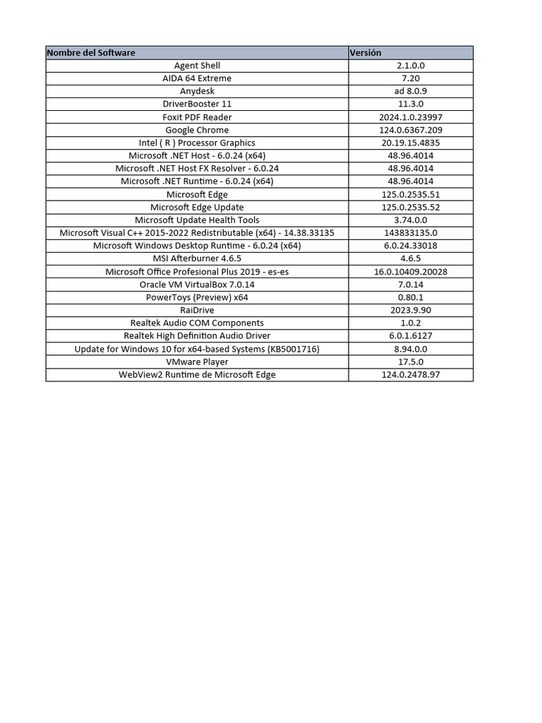 Javier Collado Vinagre Ejemplo Inventario | PDF | Computing Platforms | Microsoft Software