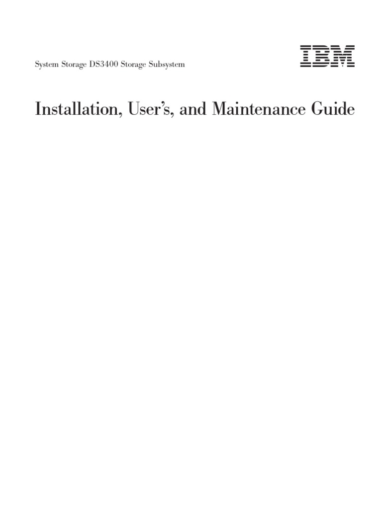 Installation, User's, and Maintenance Guide - IBM System Storage DS3400 ...