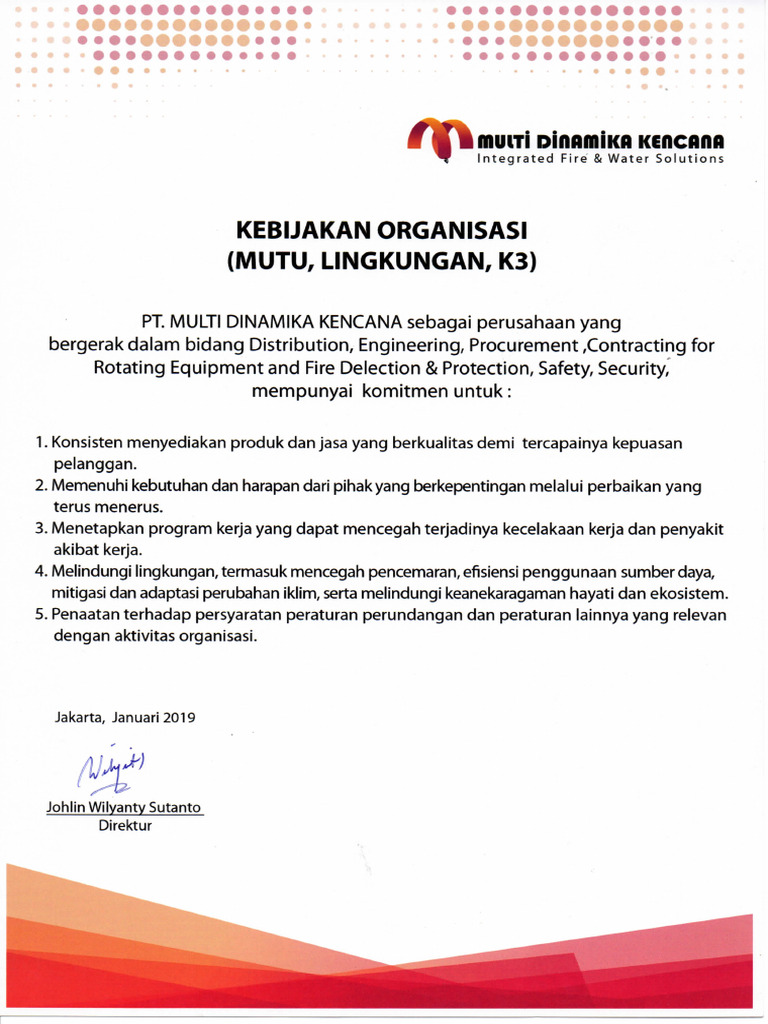 Evidence Criteria No1 220310032613 Kebijakan K3L MDK 2019 PDF | PDF