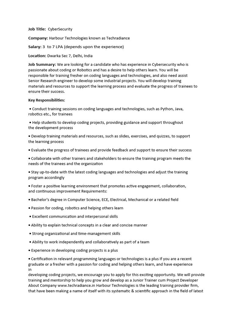 Cybersecurityr JD | PDF | Robotics | Computer Programming