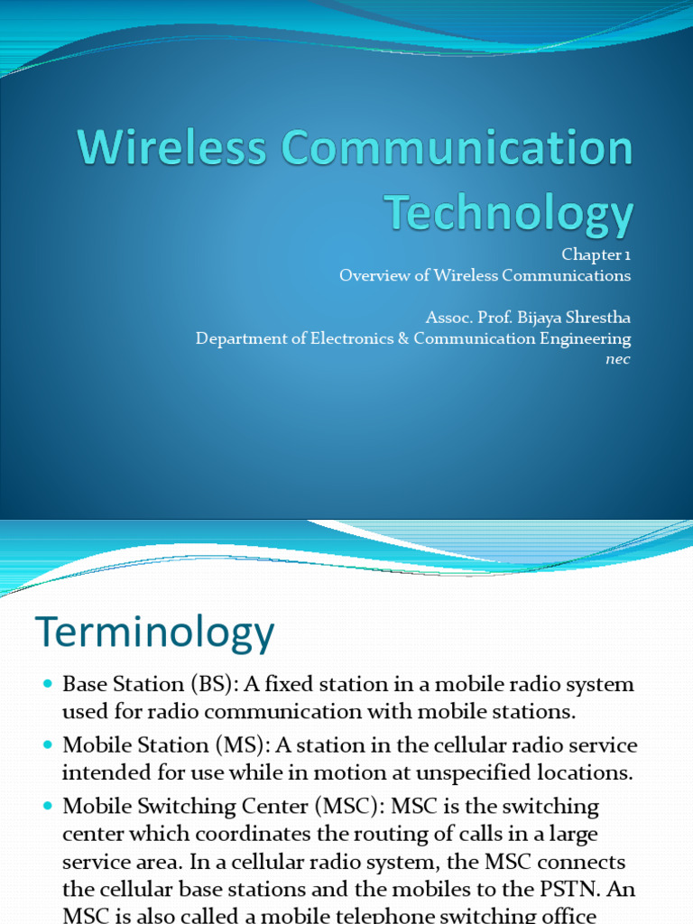 Chapter 1_Overview of Wireless Communication SystemsNew | Download Free ...