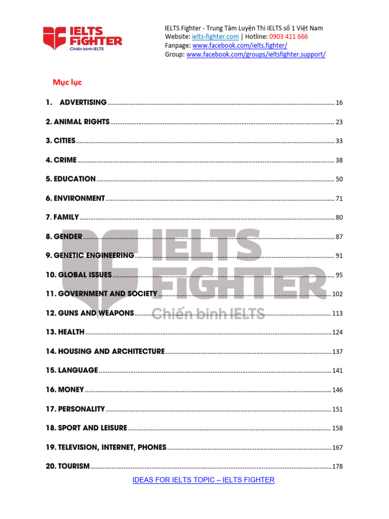 Ideas for Topics- Ielts Writng Task 2_ Ielts Fighter 2020 | PDF