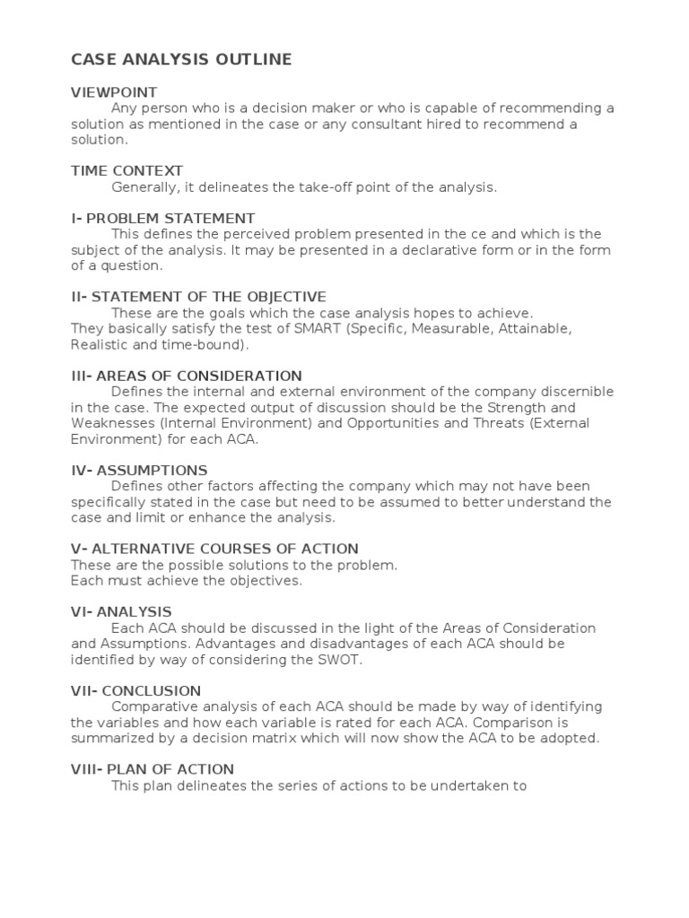 Case Analysis Outline | PDF