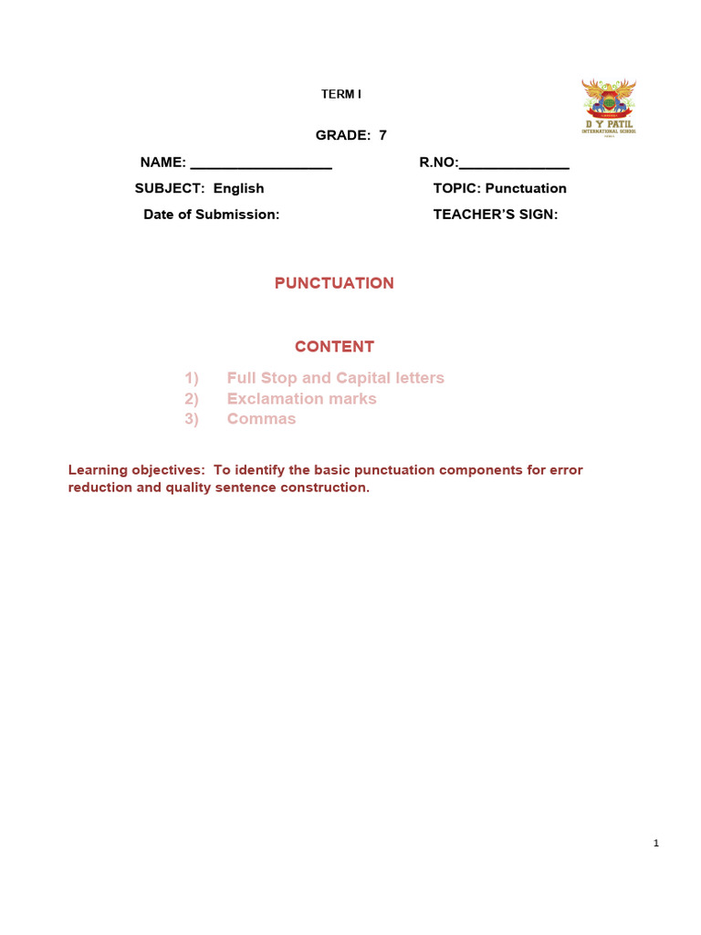 Punctuation | PDF | Sentence (Linguistics) | Comma