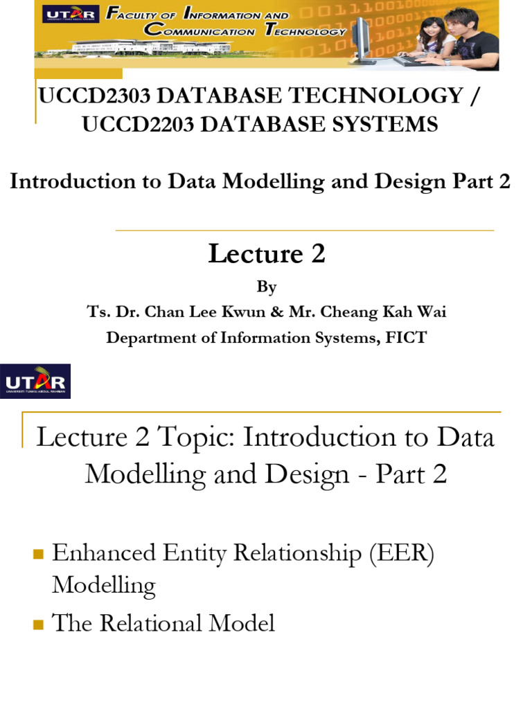 Lecture02 UCCD2303 Data Modelling Part 2 | PDF | Relational Database | Relational Model