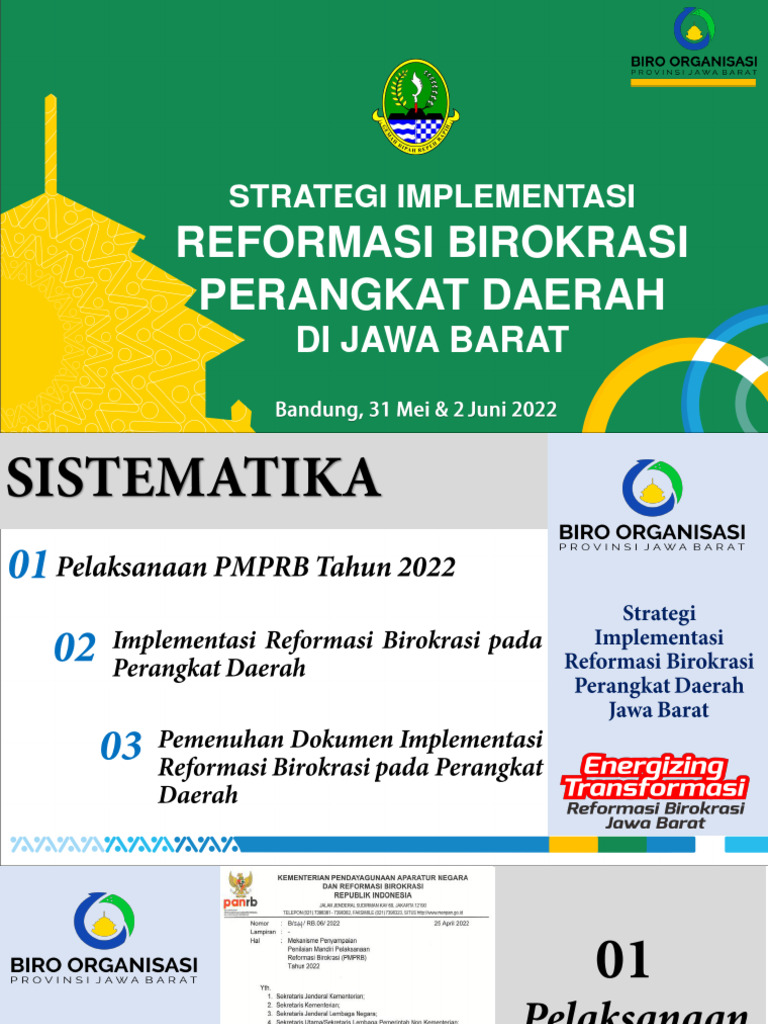 Strategi Implementasi RB Perangkat Daerah Di Jawa Barat | PDF
