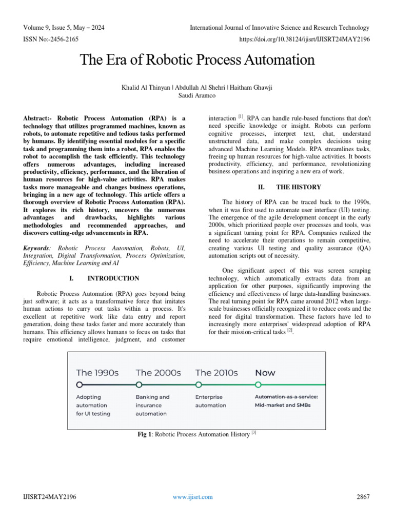 The Era of Robotic Process Automation | PDF | Automation | Artificial Intelligence