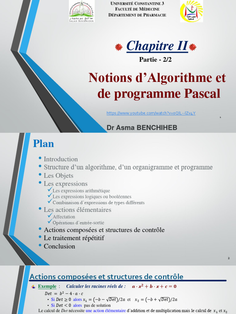 3 Chapitre 2 Notions D'algorithme Et Programme Pascal Partie 2 Avec ...