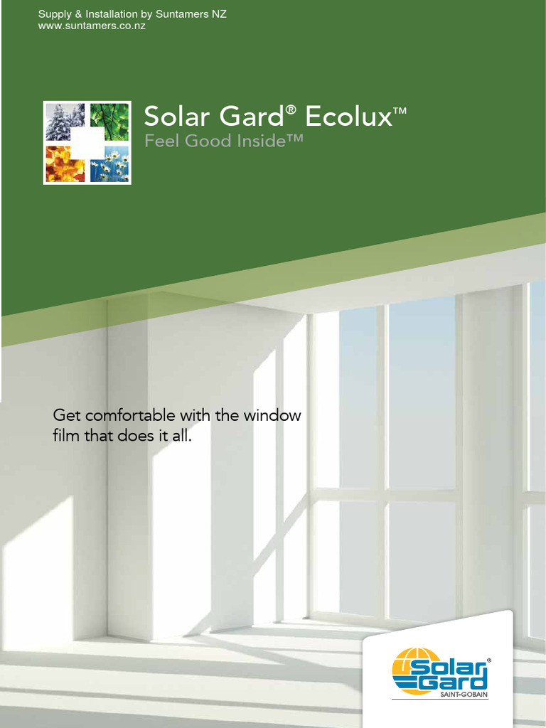 Solar Gard Ecolux 70.suntamers | PDF | Solar Energy | Window