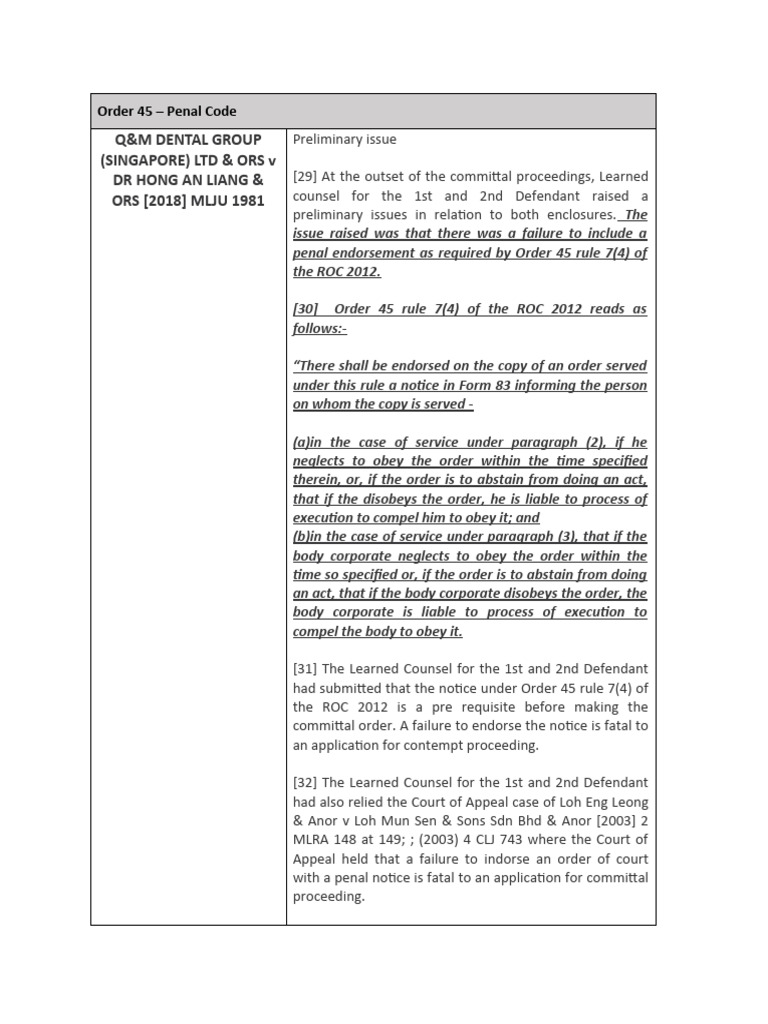 Research For O45 Penal Code | PDF | Contempt Of Court | Judgment (Law)