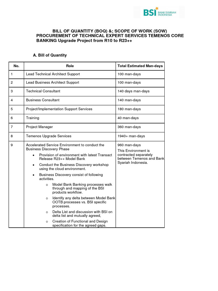 BSI - Technical - Upgrade - BOQ - FINAL (1) 2 | PDF | Consultant ...