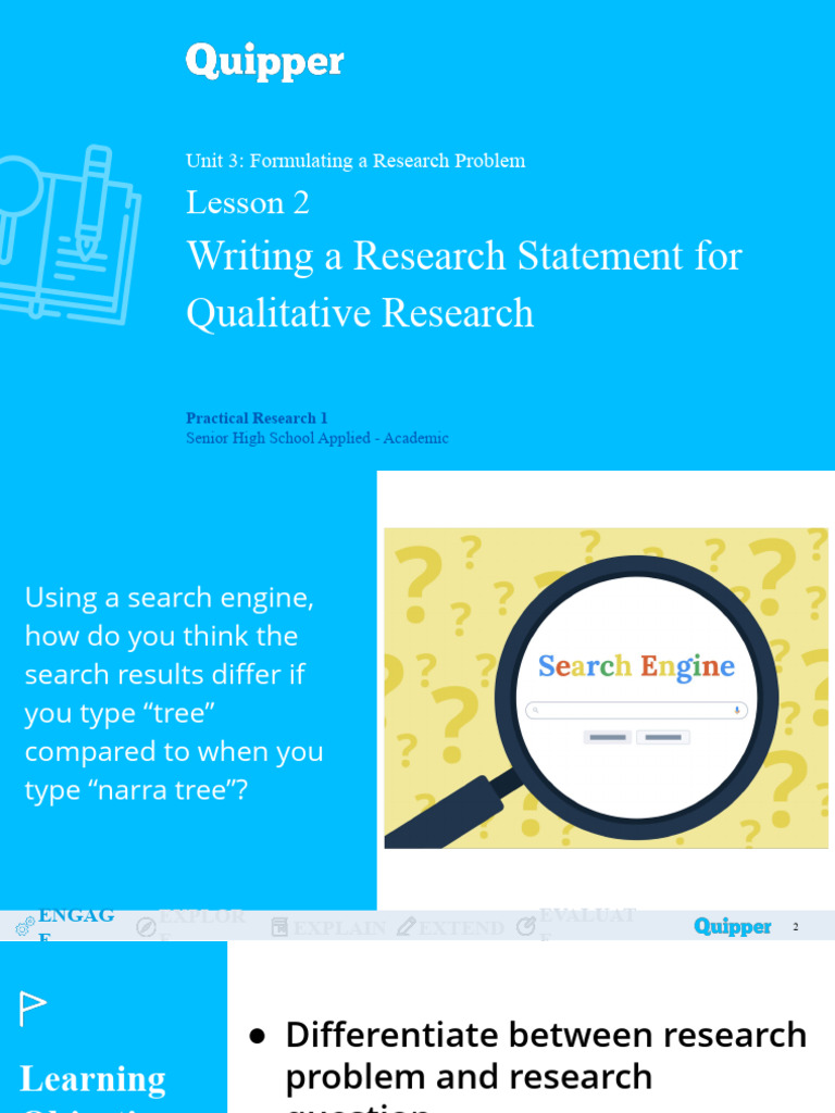 FINAL (PS) - PR1 11 - 12 - UNIT 3 - LESSON 2 - Writing A Research Statement For Qualitative ...