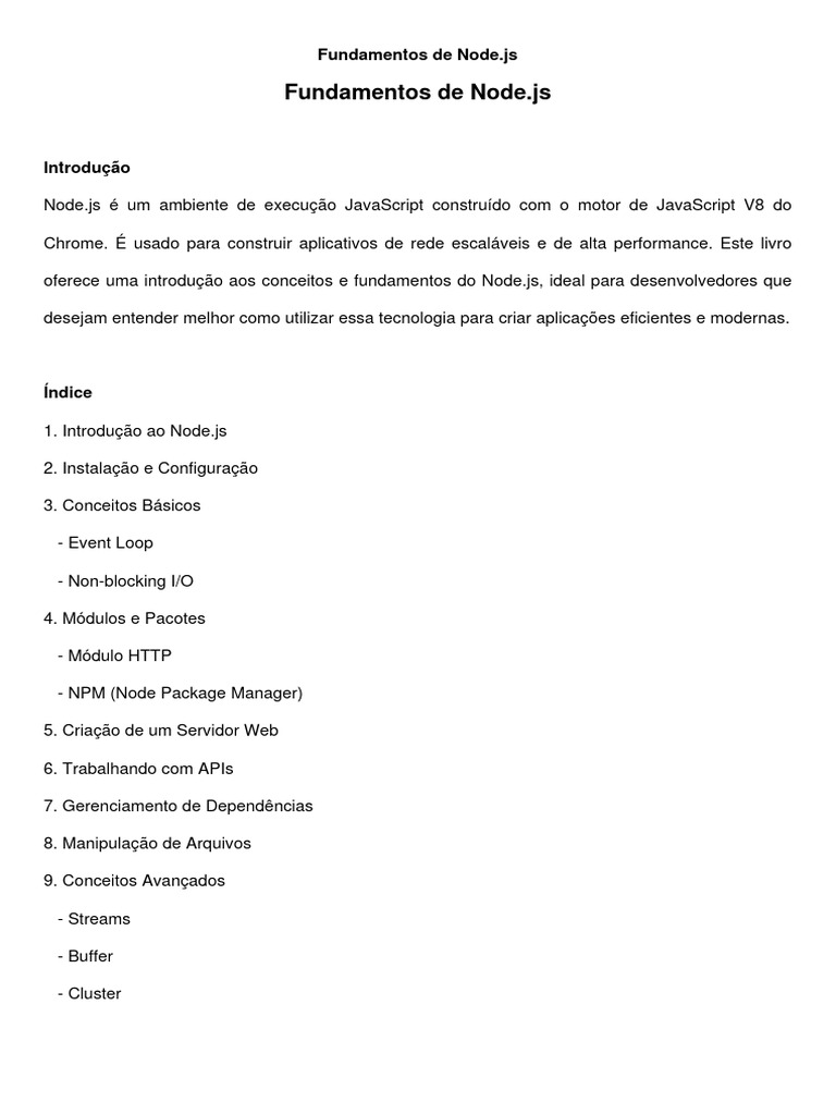 Fundamentos NodeJS | PDF | Script Java | Rede mundial de computadores